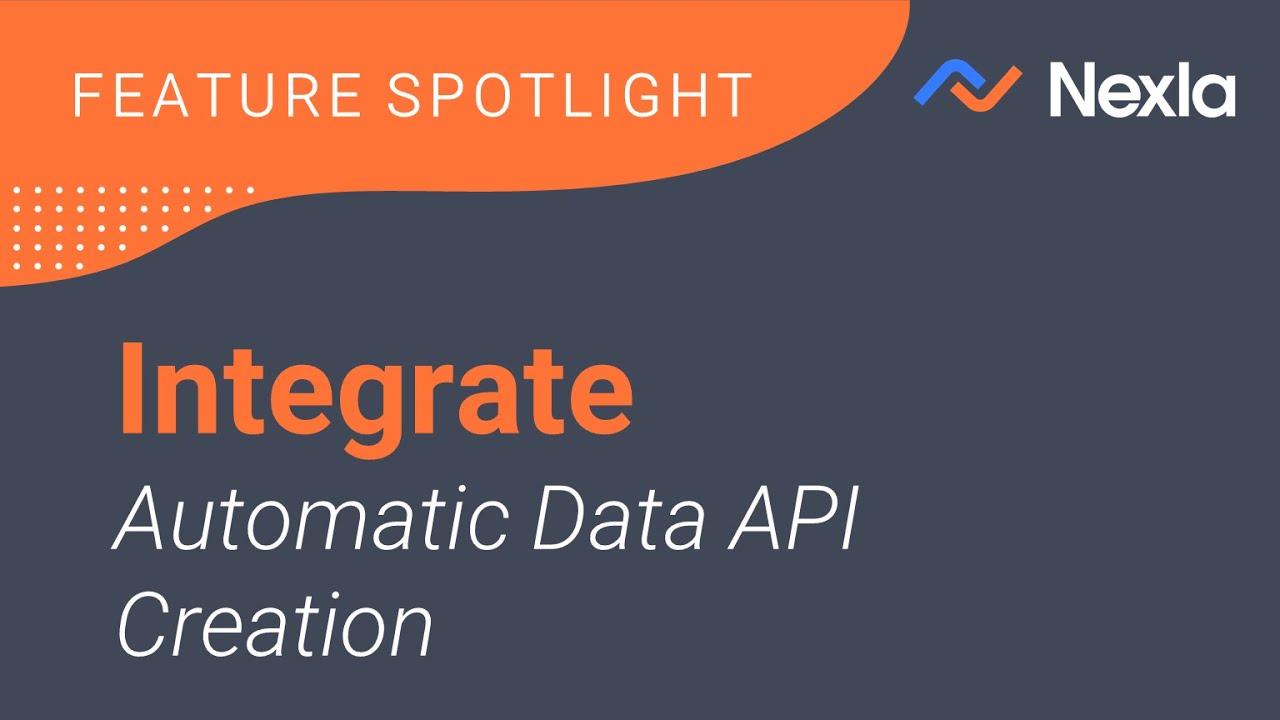 Feature Spotlight: Automatic Data API Creation