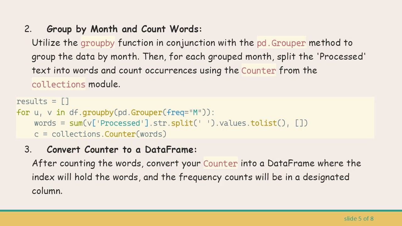 How to Create a DataFrame for Word Frequency Analysis in Pandas