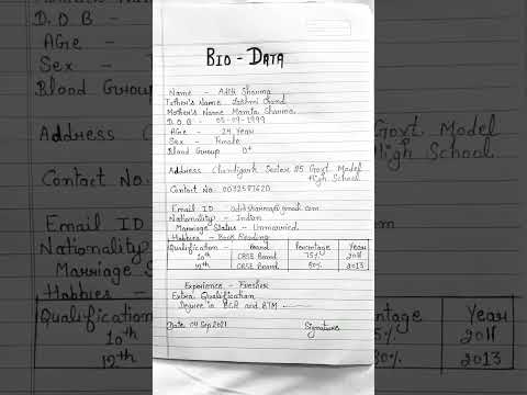 #BIO DATA # Example ๐