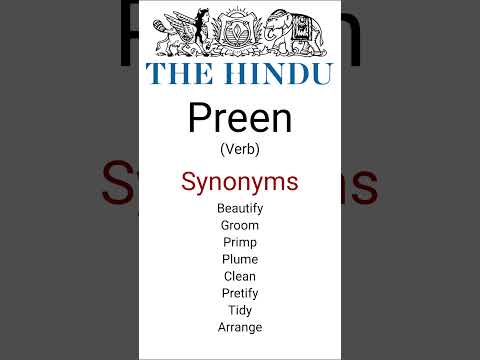 Synonyms of Preen | The Hindu Editorial Vocabulary #thehindu #editorial #ssc #upsc #viral