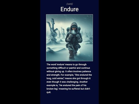 English word 'endure' verb C1