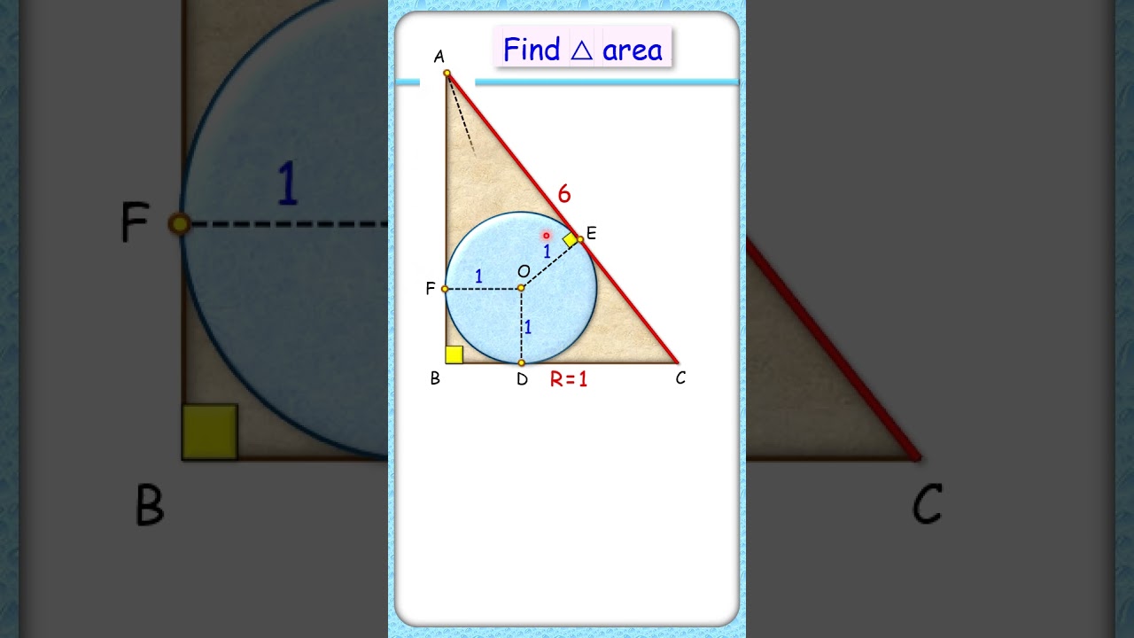 144) Find area of triangle  #maths #olympiad #geometry #circle