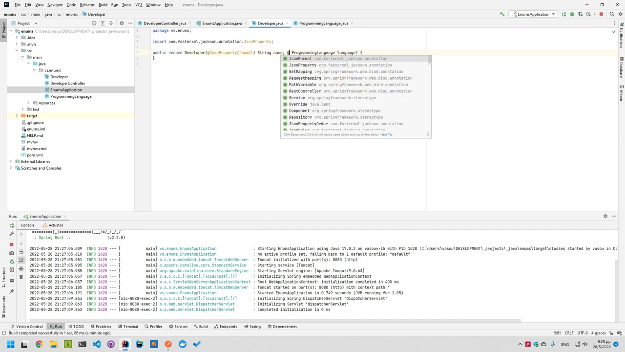 Spring Boot - Enums Demonstration