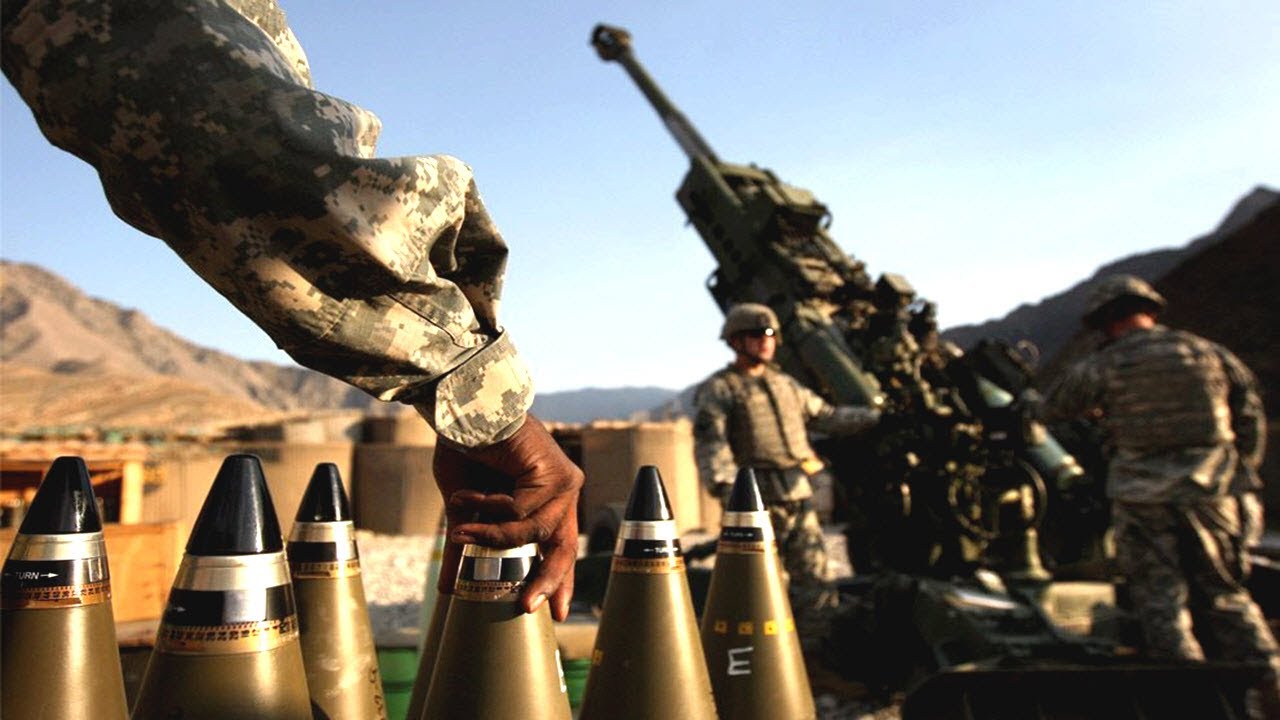 M777A2 Lightweight 155mm Towed Howitzer Firing Bravo Battery
