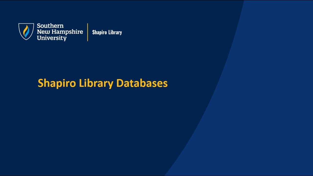 Shapiro Library Databases Overview