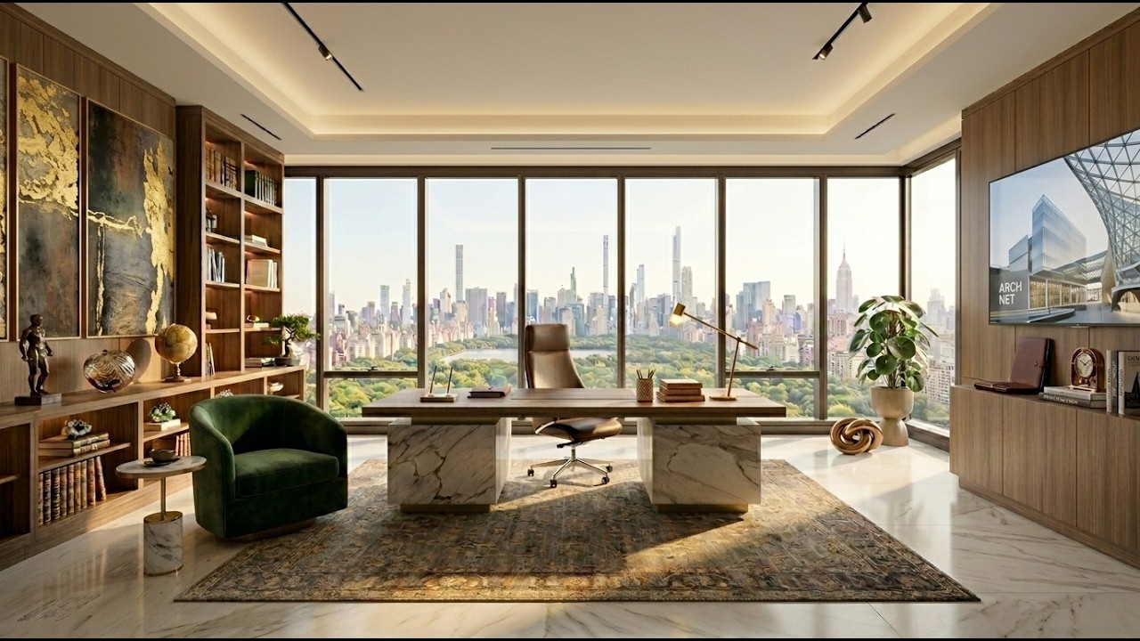 Building a Private Gym Fitness Studio & Executive Home Office Study from Scratch | Full Timelapse