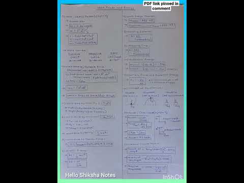 Work Power ans Energy short notes. jee main/adv, Neet. #shorts #iit #physics#shorts