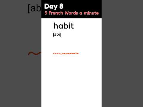 [Day 8] 5 French Words a Minute #studyfrench #frenchforbeginner #anglais #french #english