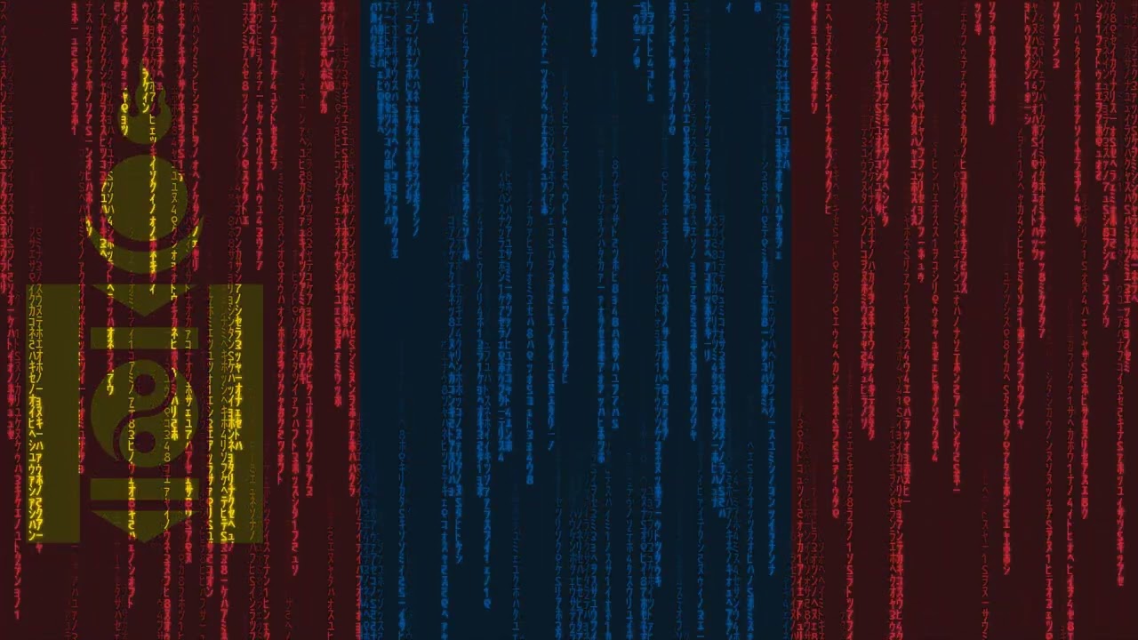 Mongolia Flag Matrix Rain Style Digital Stock Illustration | Motion background | Screen Saver