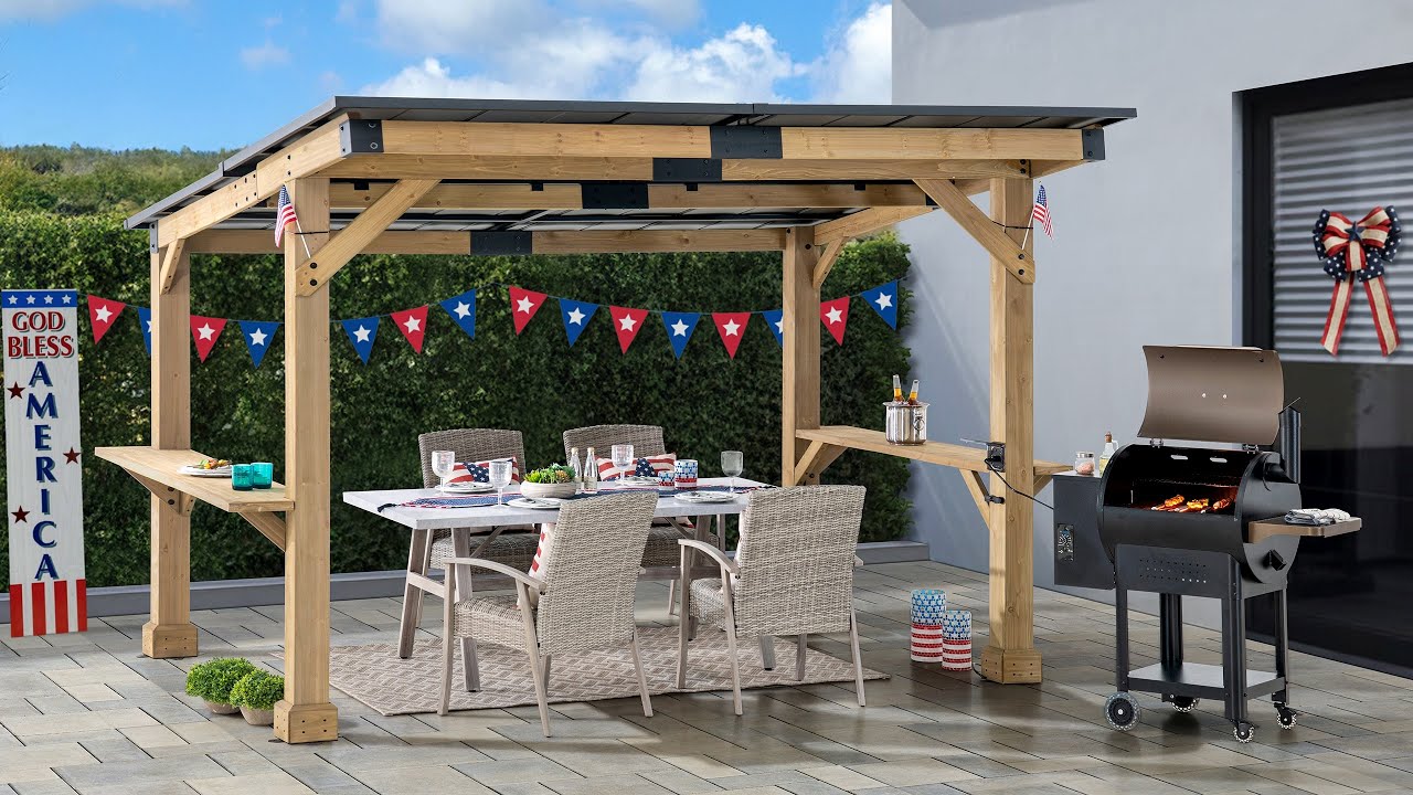 [How to Install] SUNJOY 10x12 Cedar Gazebo Pergola Assembly | DIY Pergola Installation