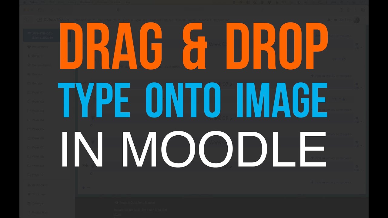 Create a Drag and Drop Question in Moodle