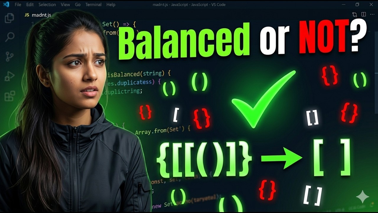 Check Balanced Parentheses Using Stack | Coding Interview Question | JavaScript