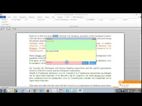 Outil de traduction assistée par ordinateur intégré à Word