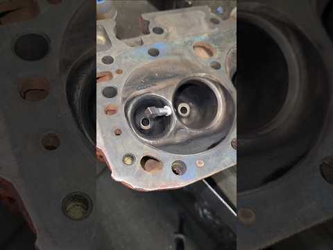 Crack repair on Chevy bowtie heads #sbc #repair #satisfying #engine