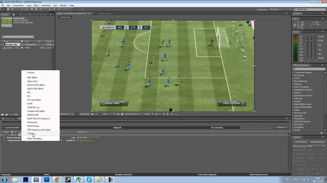 After effects tutorial 3 - Render settings, render queue