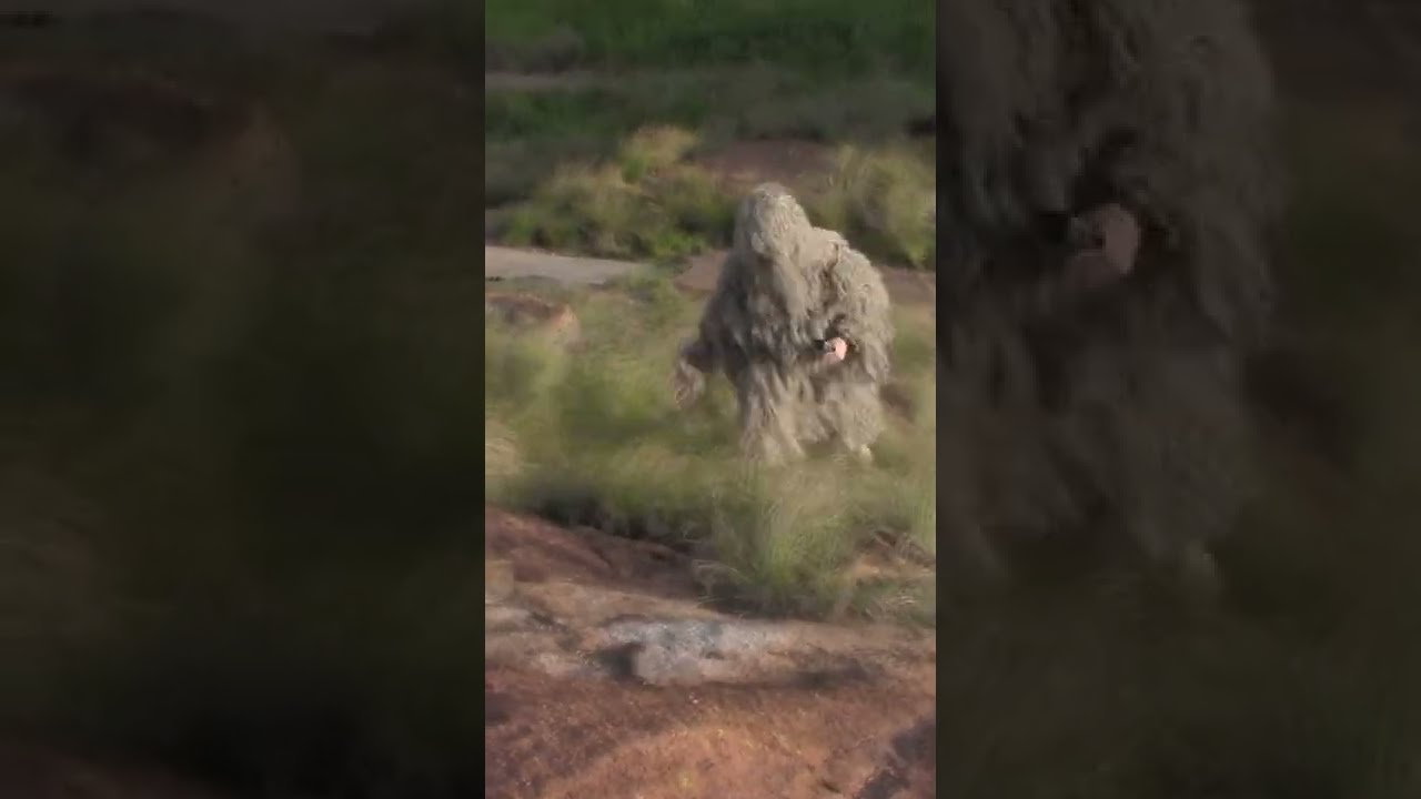 Ghillie Suit Prank! They ran right past without seeing him! hilarious* #shorts