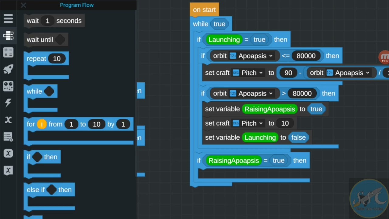 How to create an auto-orbit program in Vizzy - Simple Rockets 2