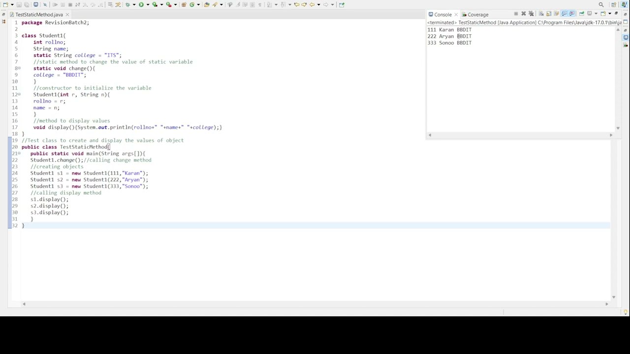 Java Program: How To Use Static Method In Java #75dayshardchallenge 46/75