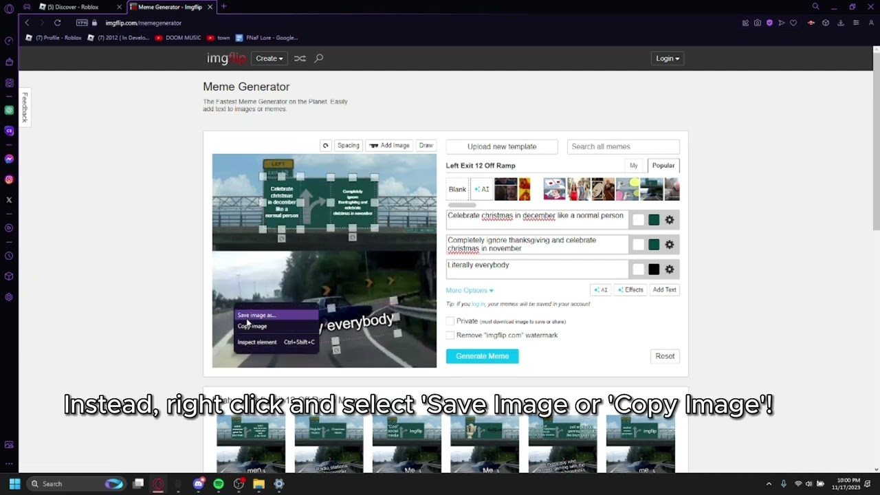 how to make memes in imgflip without the watermark! (no payment)