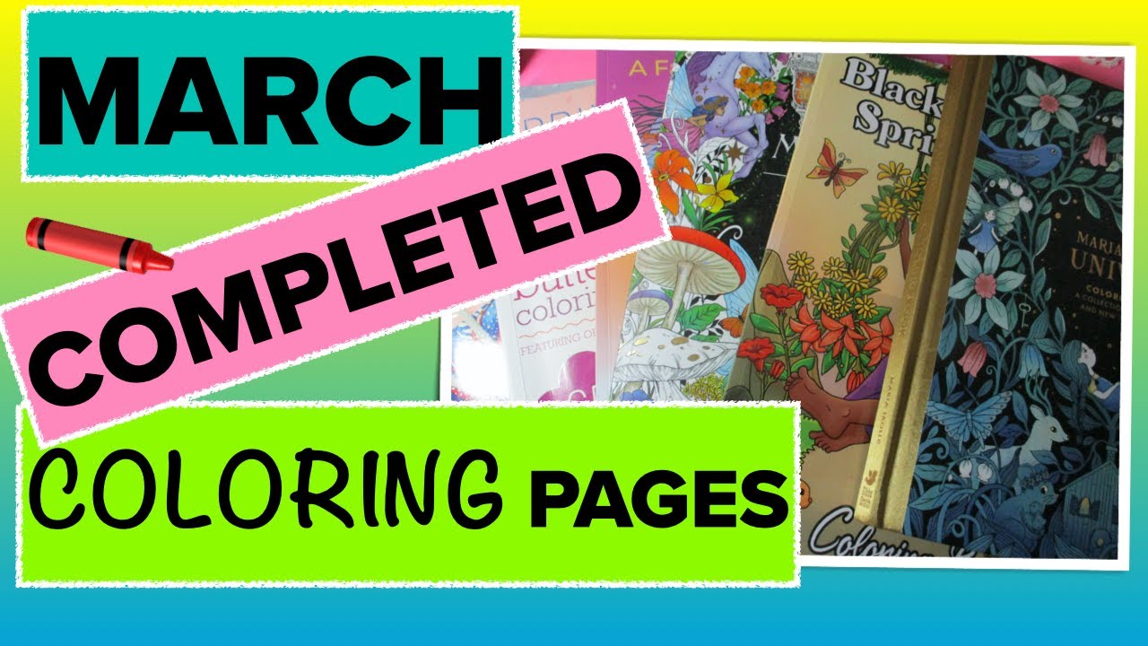 🖍Completed Coloring Pages for March 2025📚 What a Month for Mishaps! #coloring #adultcoloring
