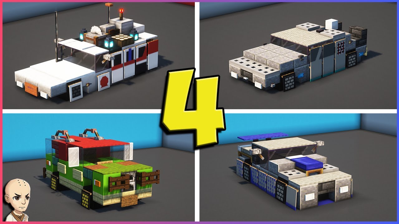 ★MINECRAFT - 4 Quick & Easy Movie Vehicle Builds!★ - Minecraft Builders
