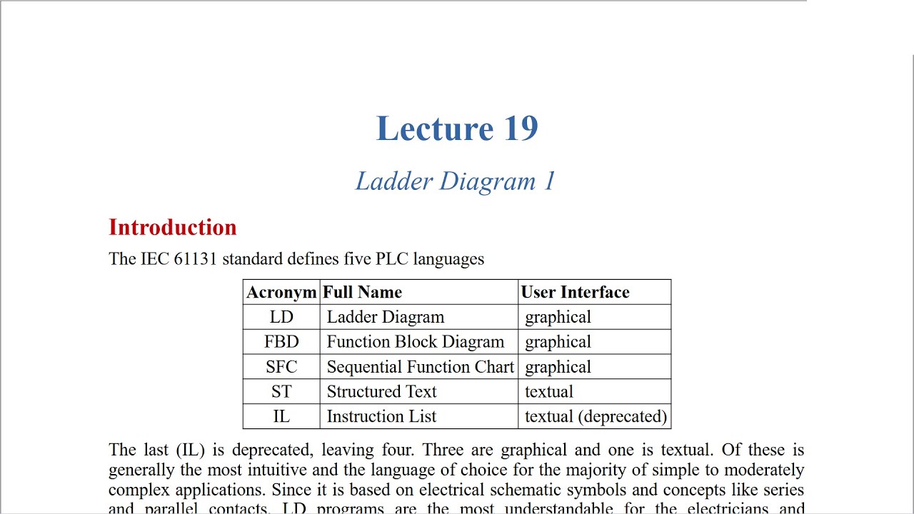 LC Lecture 19 Ladder Diagram