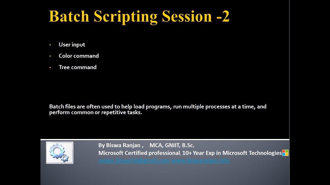 Batch Scripting Session -2 (User input, and other command)