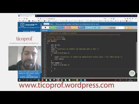 Esercizio programmazione array in C++: somma celle pari in array parzialmente riempito – ticoprof