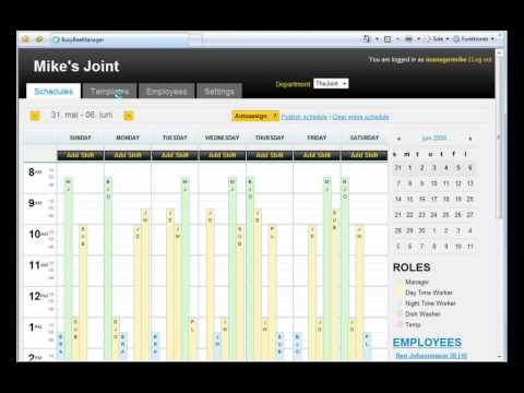 Employee Scheduling - How to Save weekly schedule as template in BusyBeeManager