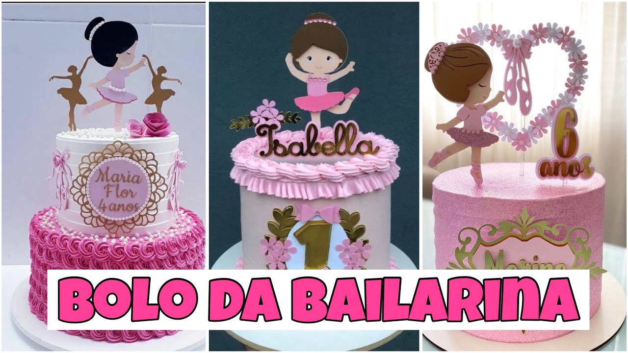 BOLO NO TEMA BAILARINA - FESTA COM AMOR