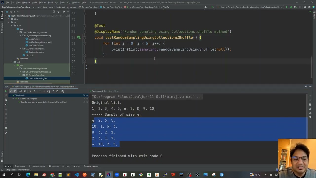 09 - Random Sampling - SOLUTION - Using Collections.shuffle() method