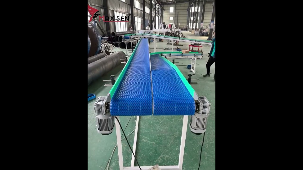Double lines modular belt conveyor