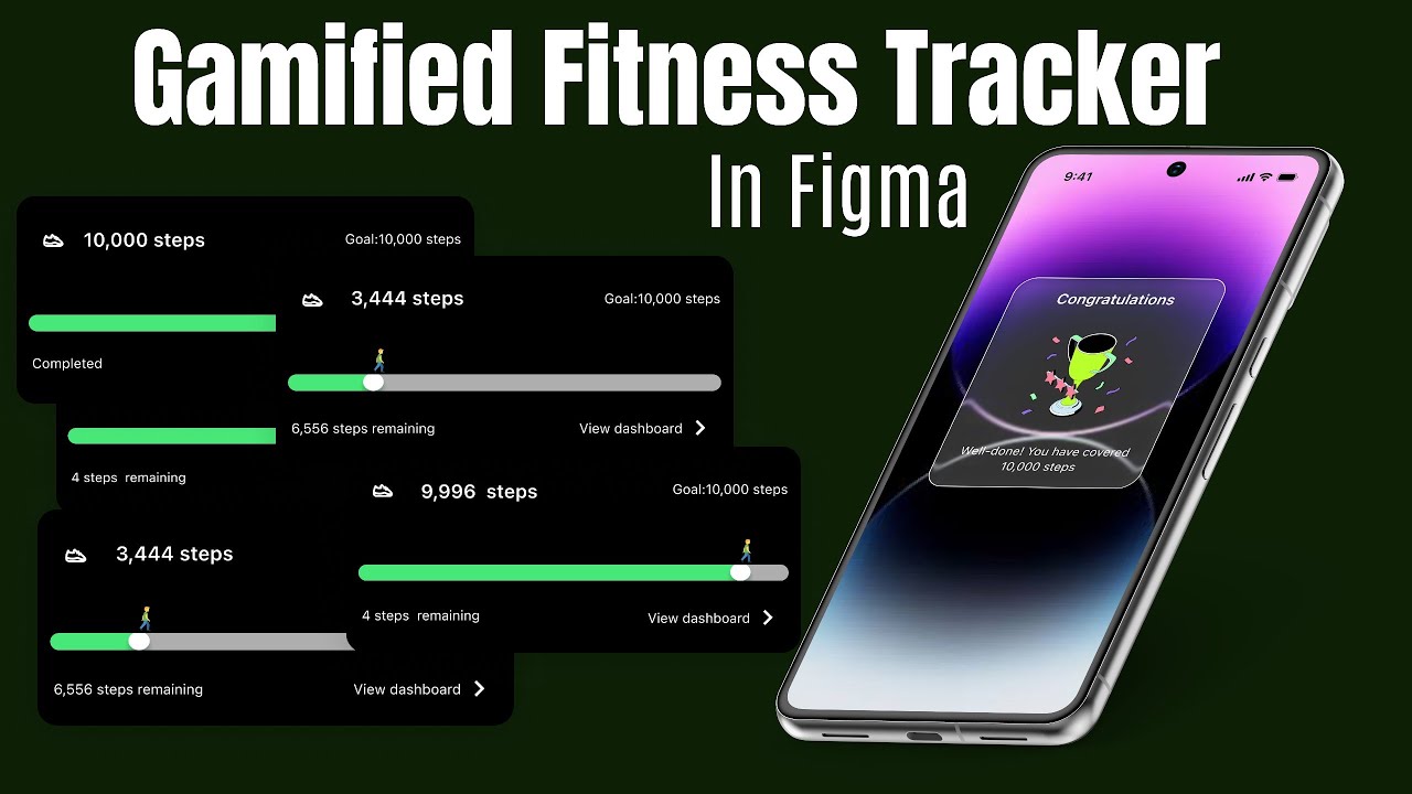 Gamified fitness tracker tutorial in figma l UI UX Design Challenge 