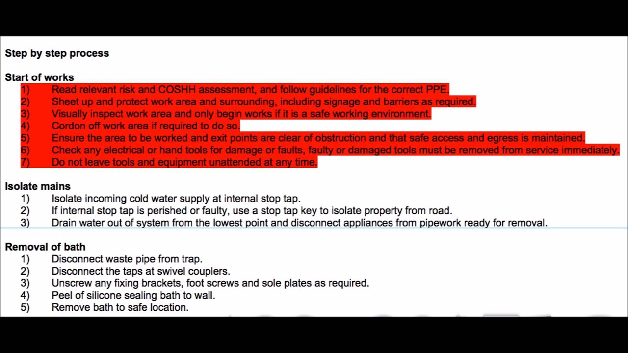How to write a Method Statement