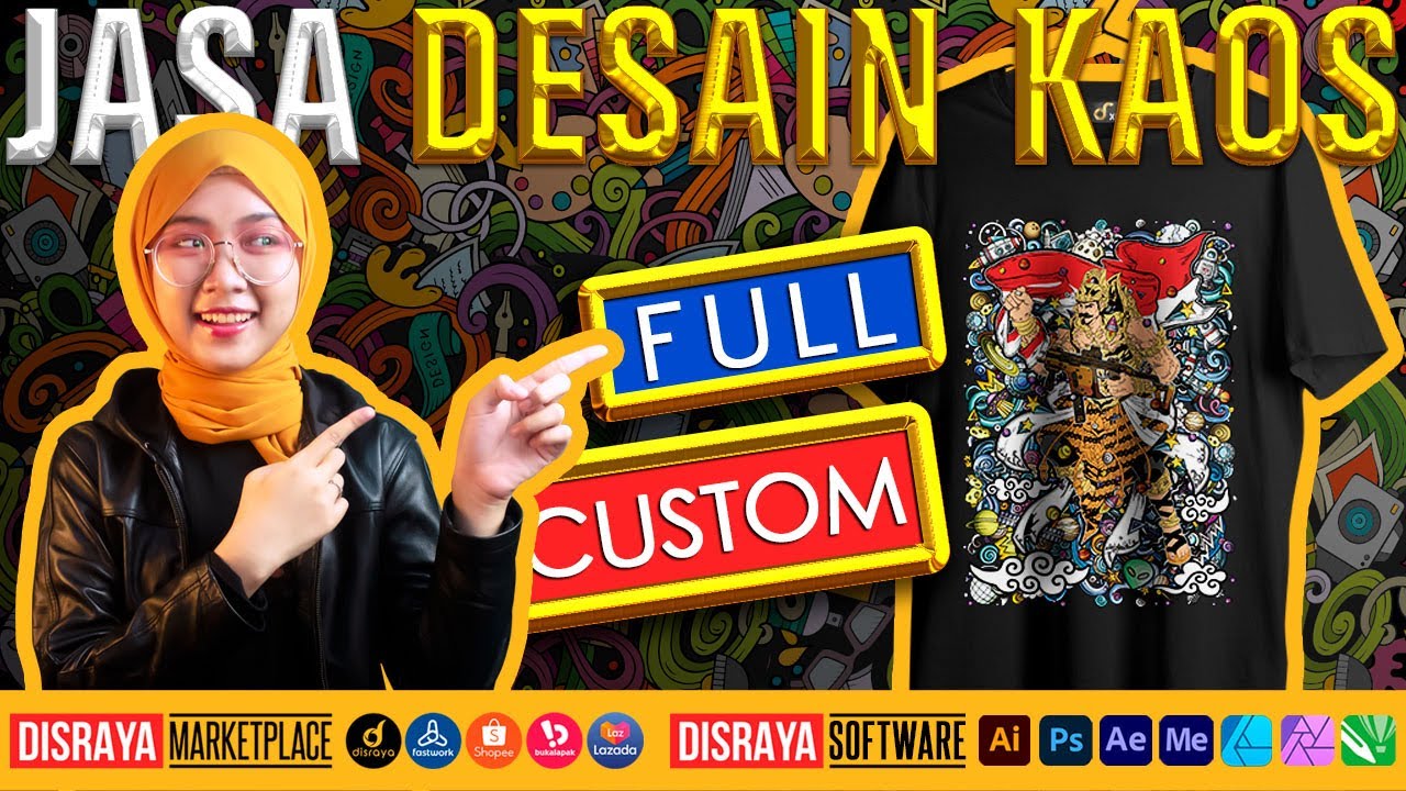 Jasa Desain Kaos Unik, Hypebeast & Full Custom Exclusive Hanya Di Disraya Marketplace
