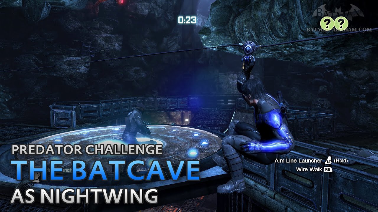 Batman: Arkham City - The Batcave [as Nightwing] - Predator Challenge