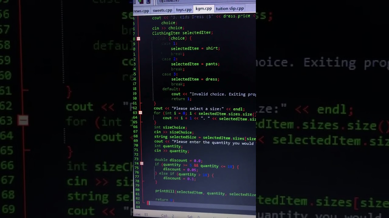 garments c++#coders #codemasters #coderstokyo #codinglife #codingninja #codelife #code #coding