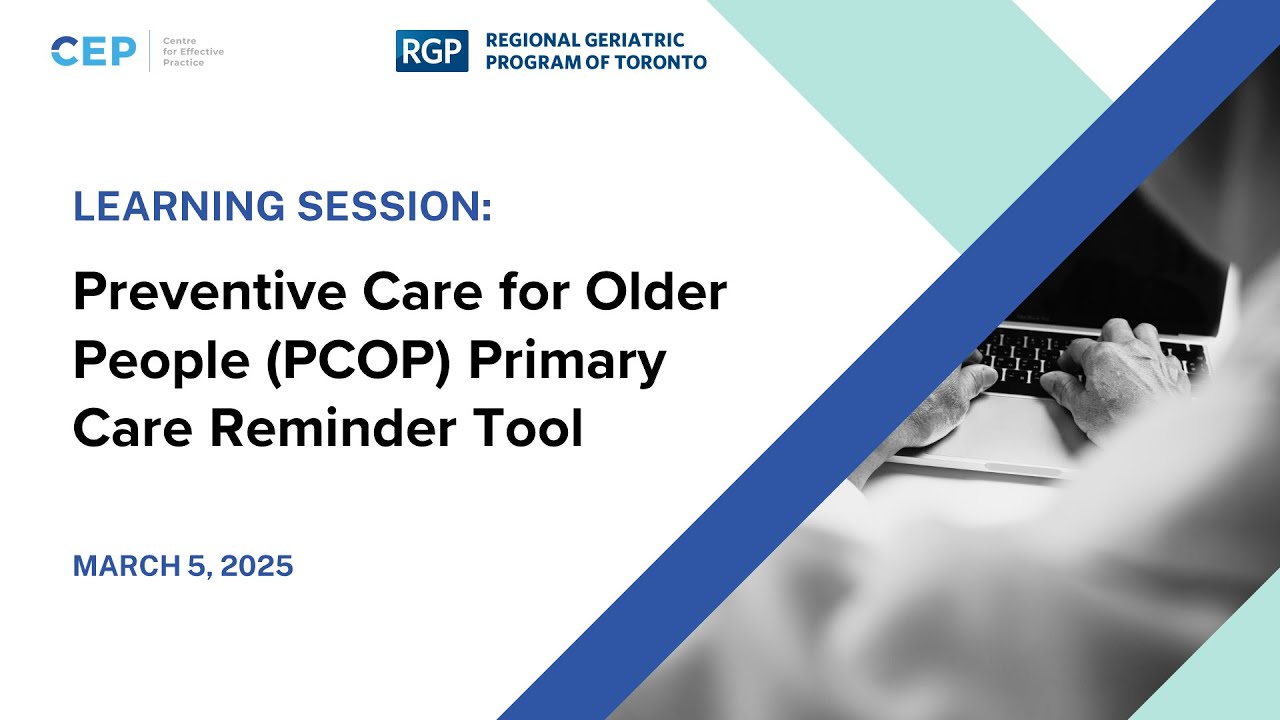 Webinar: Preventive Care for Older People (PCOP) Tool