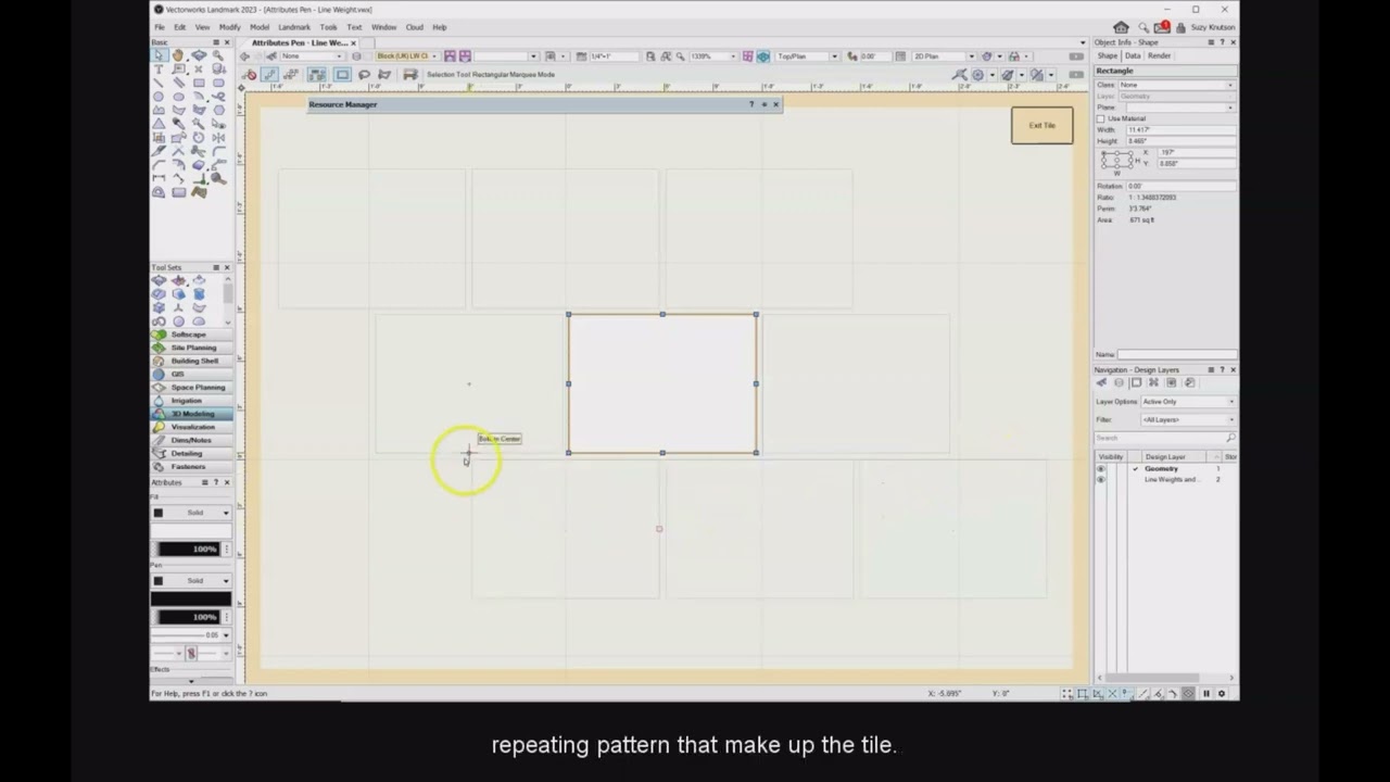 2.1f Tile fill - Vectorworks 2023