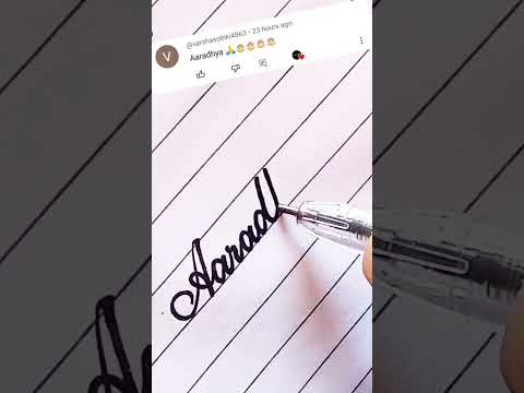 writing a name "Aaradhya" in cursive #shorts
