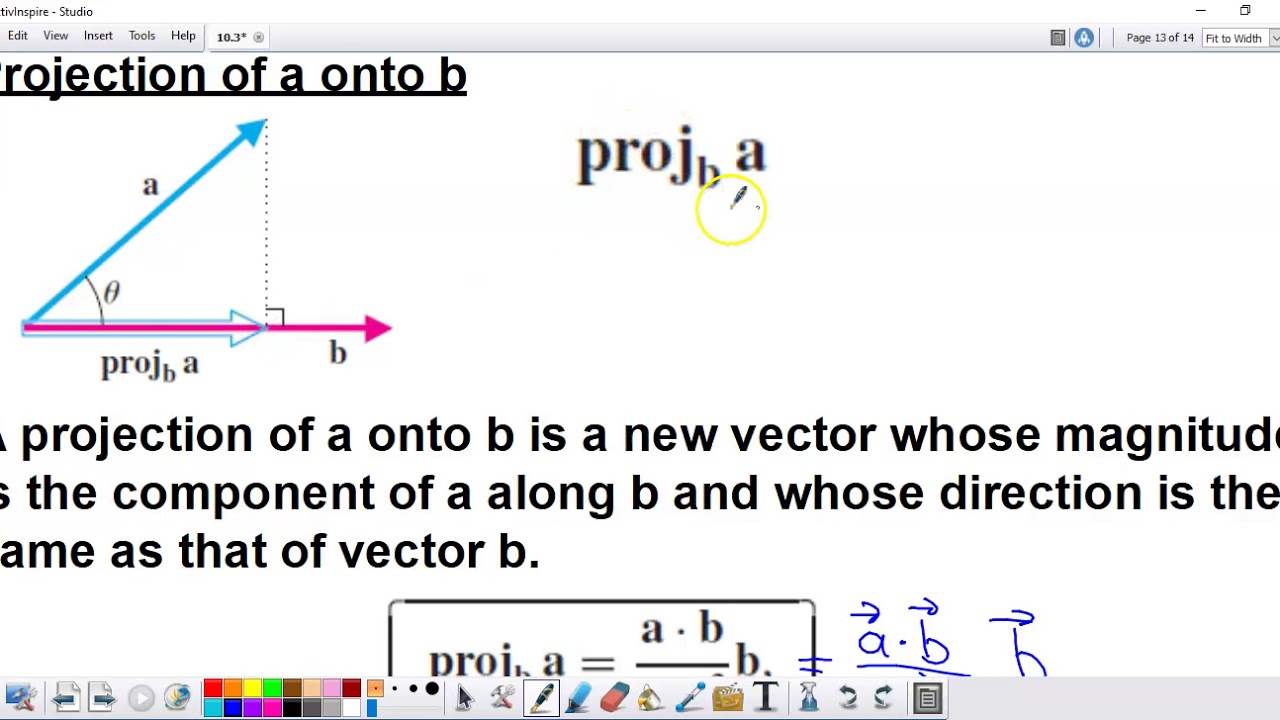 Vector Components and Projections using Dot Products