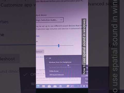 how to enable Spatial sound in windows