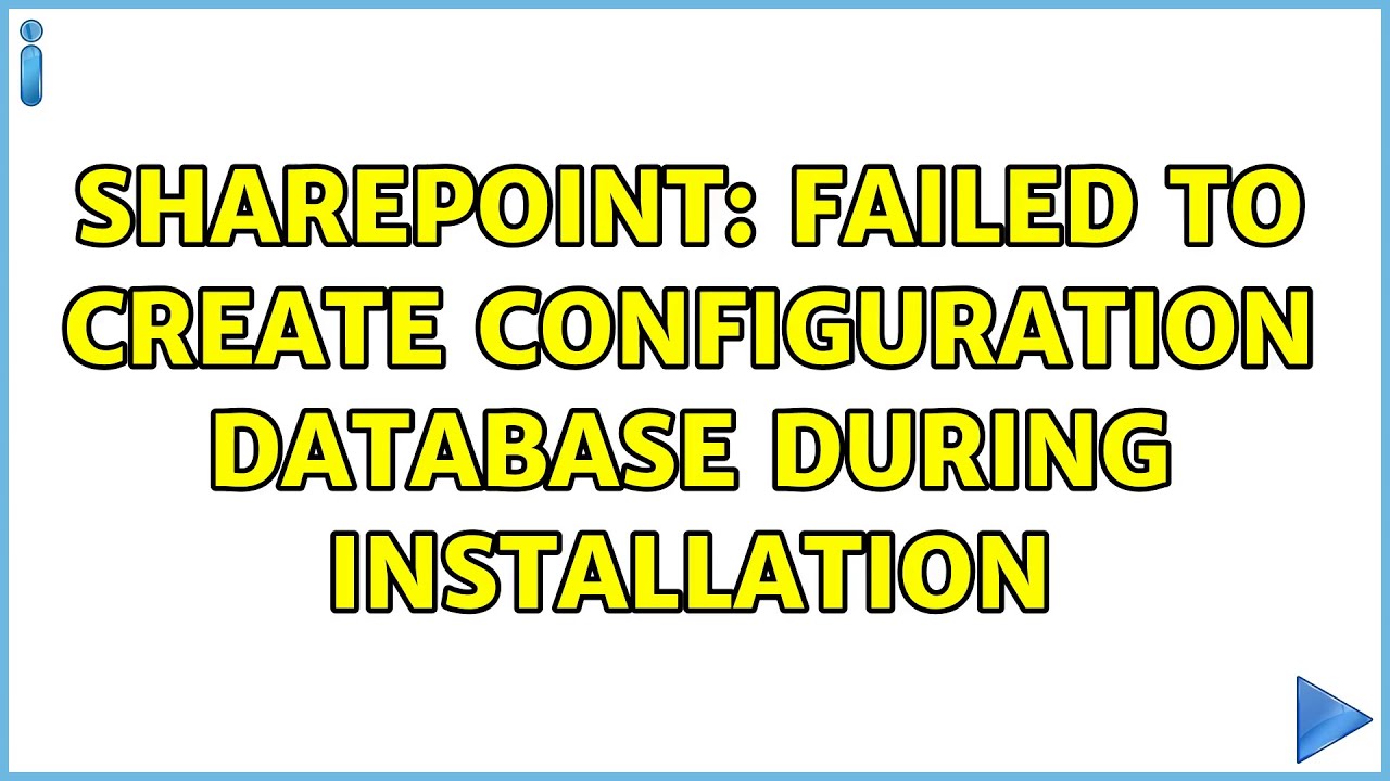 Sharepoint: Failed to create configuration database during installation