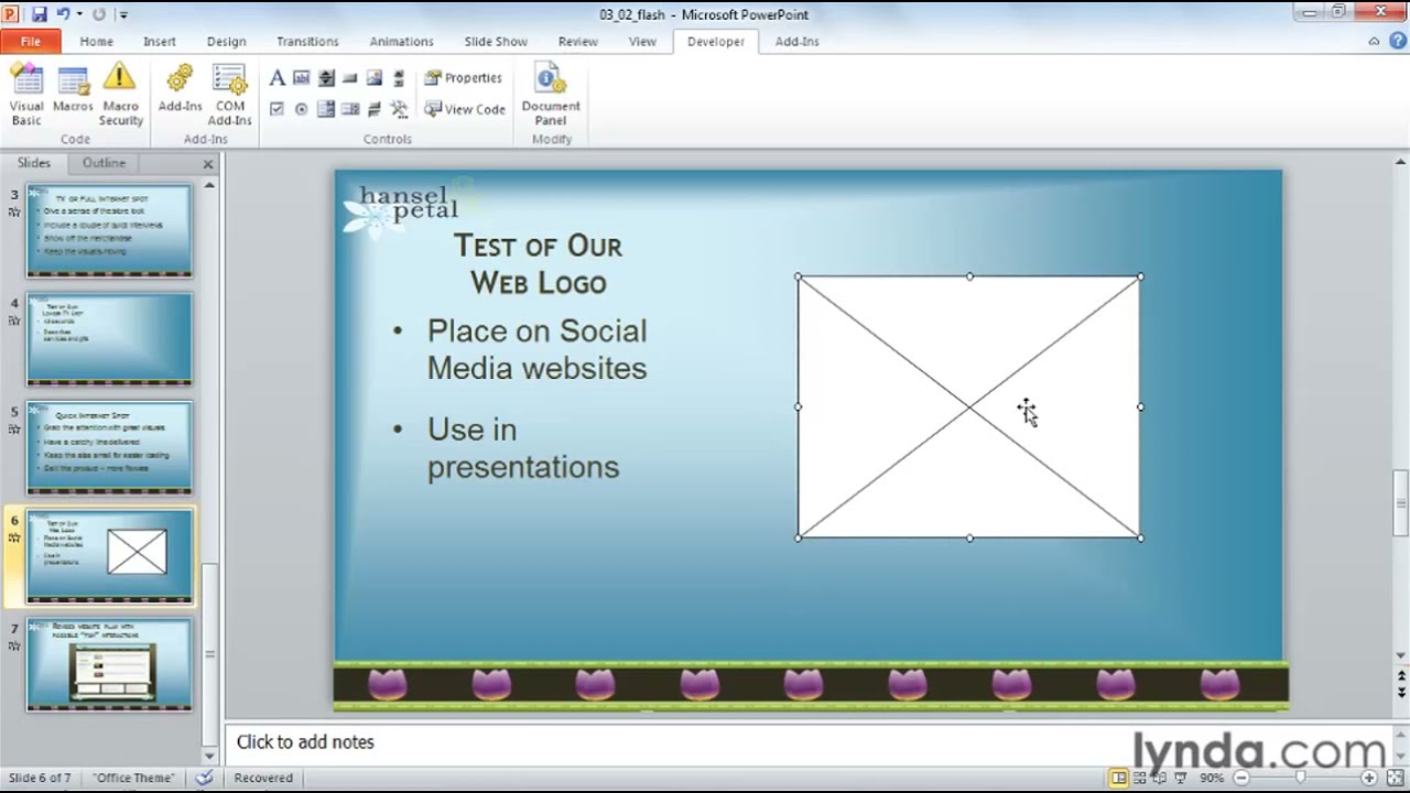 PowerPoint Tutorial - How to add Flash animation