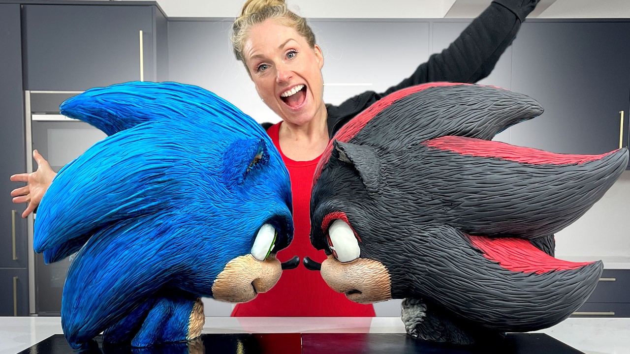 💨Making a Sonic 3 Movie cake: Shadow & Sonic the Hedgehog cakes