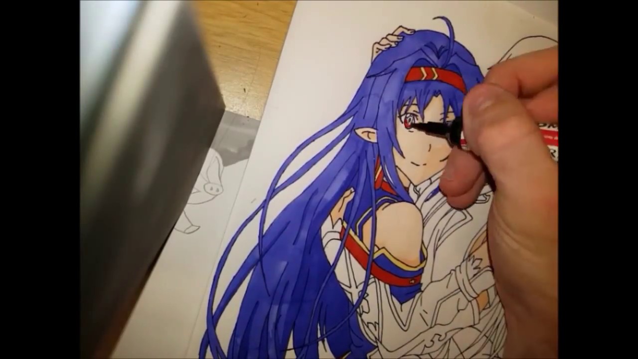 sword art online Asuna and Yuuki Speeddrawing Promarkers