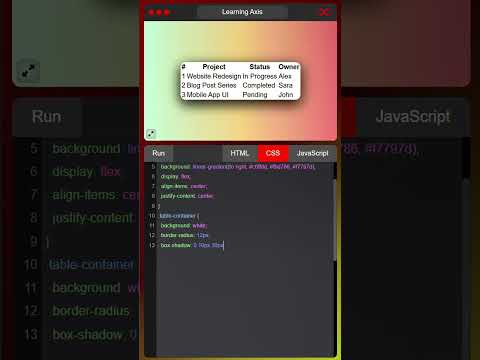 Beautiful Table Design | HTML CSS