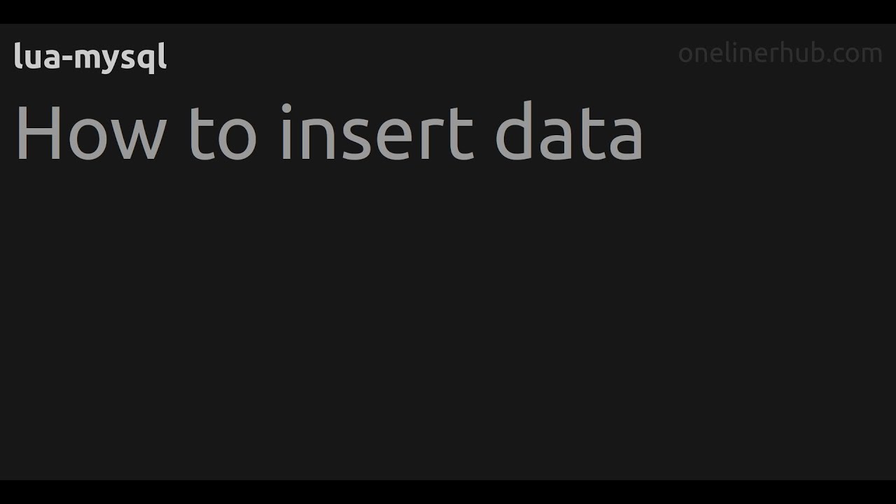 How to insert data #lua-mysql