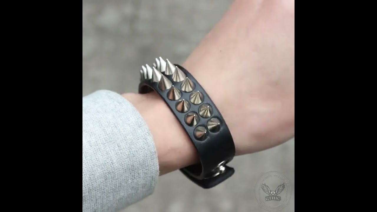 PUNK ALLOY LEATHER SPIKED BRACELETS