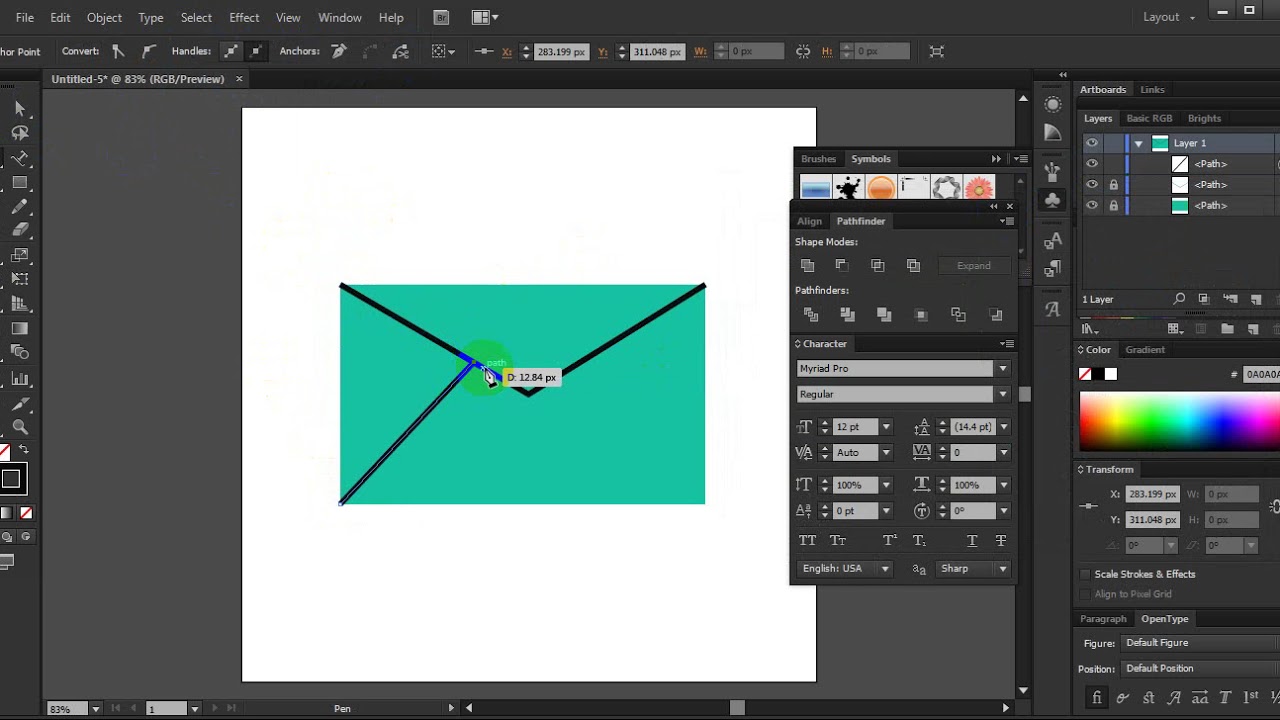 Creating Envelope icon Using Adobe  Illustrator cc